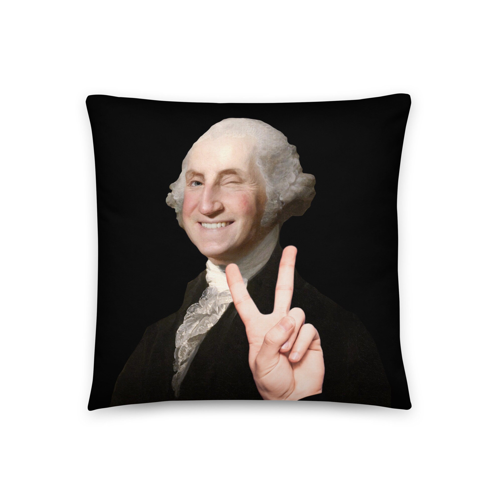 George Washington Peace Sign Throw Pillow Fun Home Decor 2 Sizes - Etsy