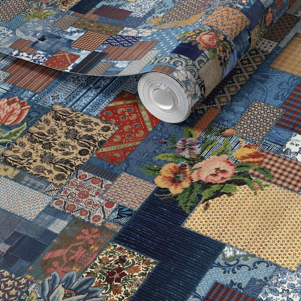 Patchwork Wallpaper - Etsy UK