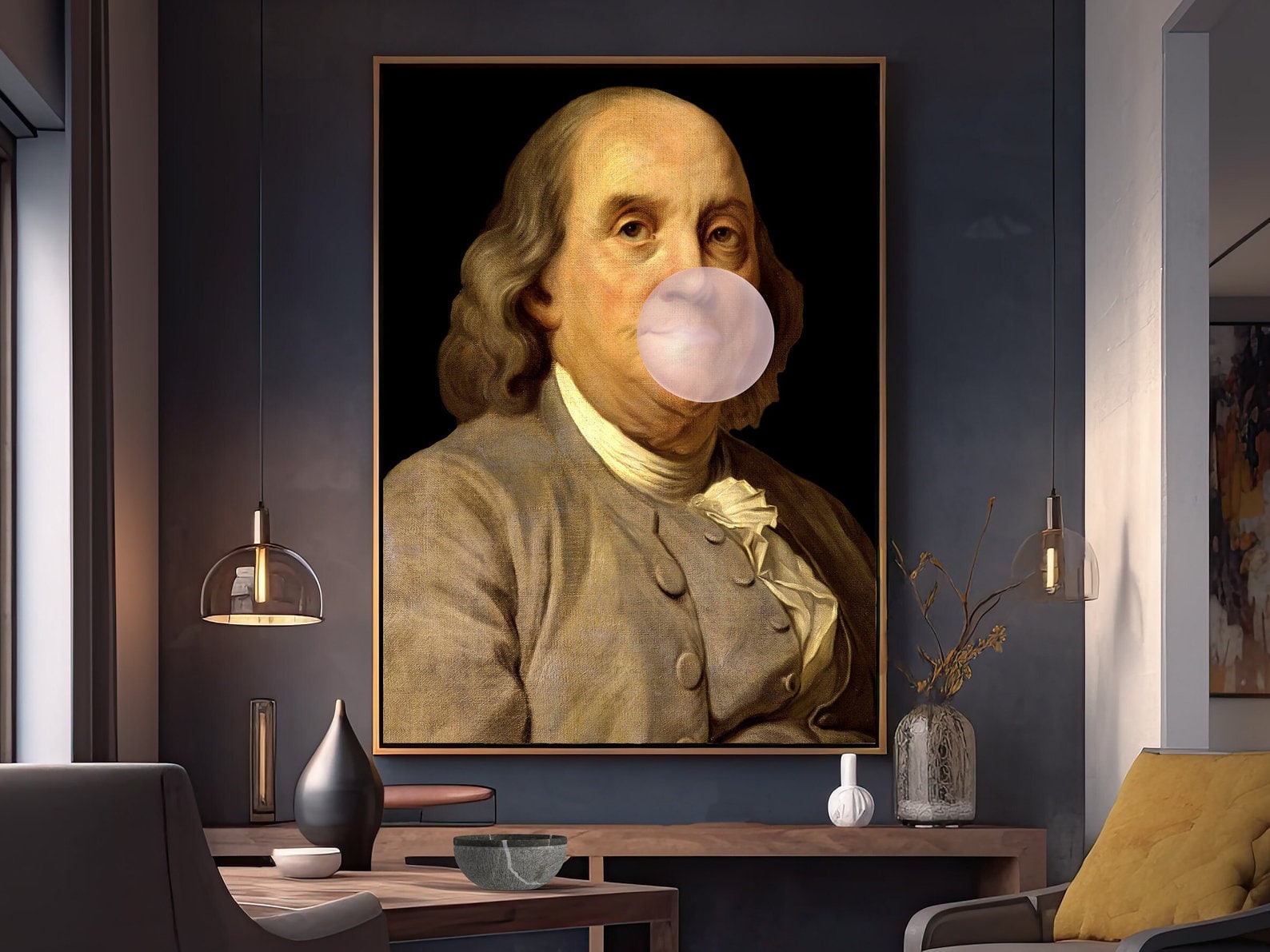 Benjamin Franklin Vintage Altered Art Poster, Funny Home Decor, Funny ...