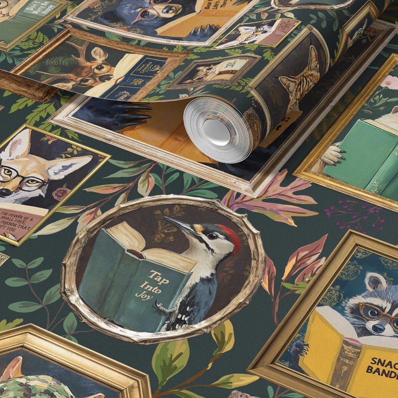Wallpaper Reading Animals - Etsy
