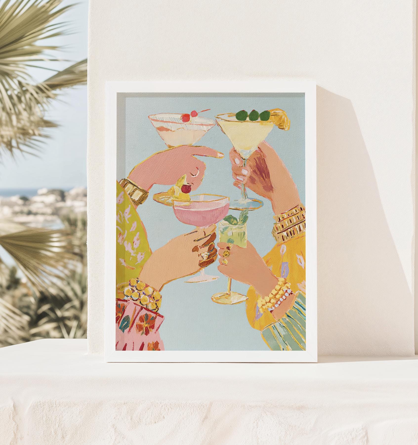 Stylish Cocktail Bar Print: Preppy Girls Night Out Martini Artwork for ...