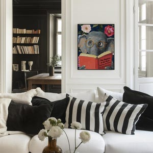 Quirky Elephant Reading Book Art Print: Embrace the Obvious - Fun ...