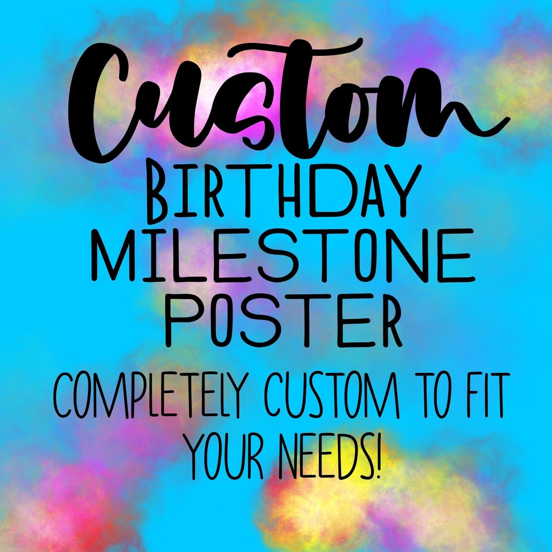 Custom Birthday Milestone Poster - Etsy