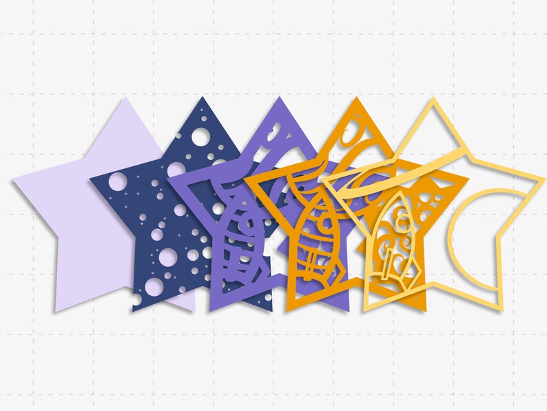 Star and Space Layered Mandala SVG, DXF Celestial Cut Files, Wall Art ...