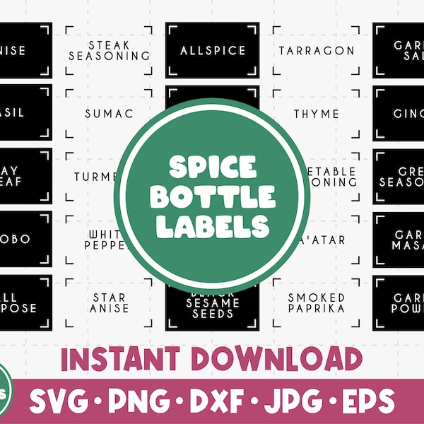 Spice Jar Labels - Etsy