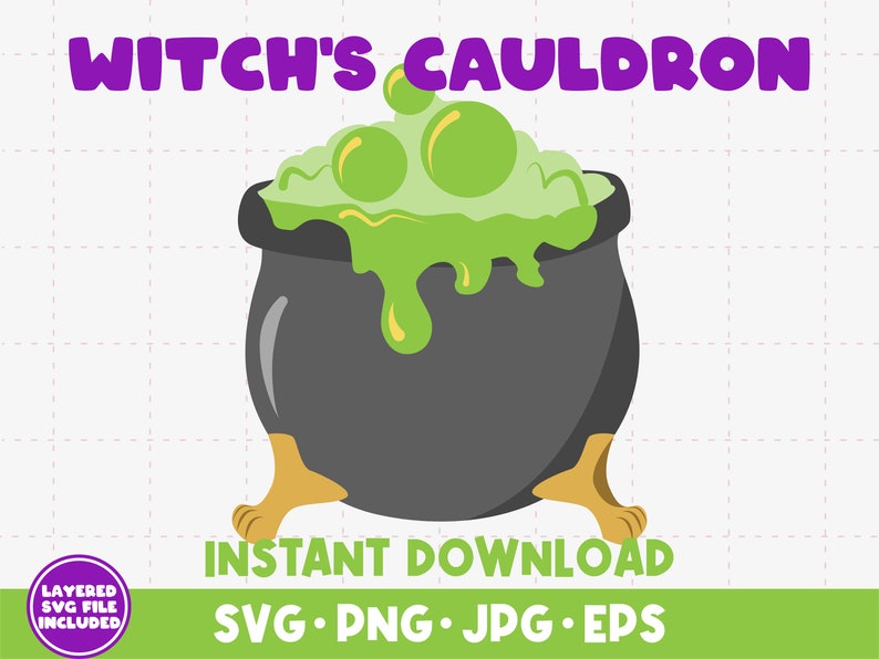 Witch's Cauldron SVG, Halloween Decorations Transparent PNG Files ...