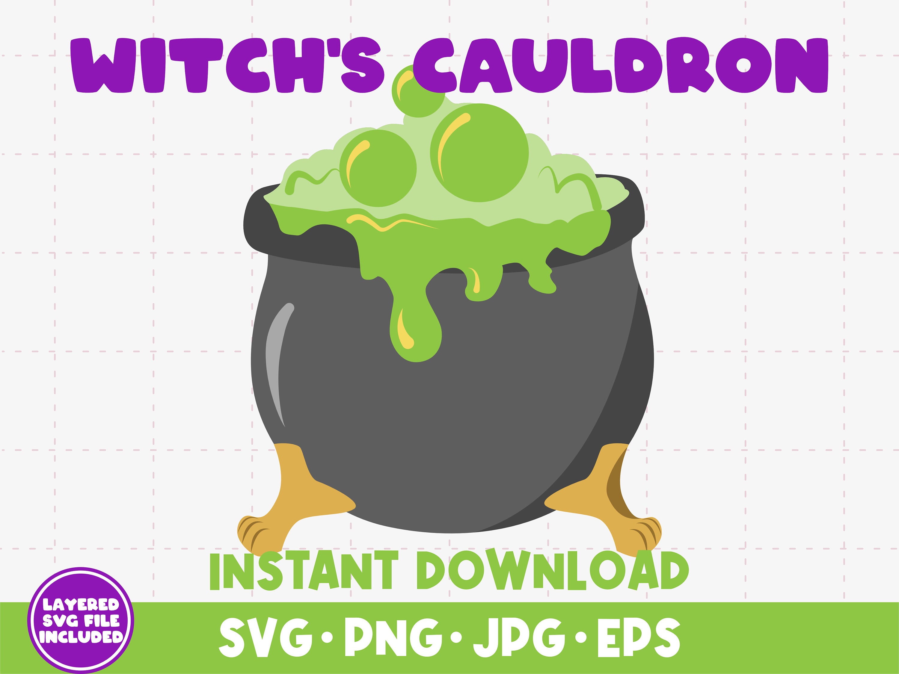 Witch's Cauldron SVG, Halloween Decorations Transparent PNG Files ...
