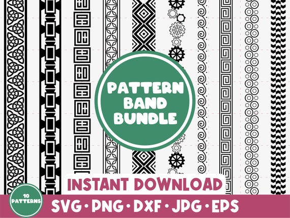 10 Pattern Band SVG Bundle Border SVG Files for Cricut - Etsy