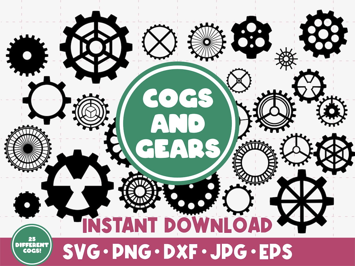 Cogs and Gears SVG Bundle Steampunk Gear Designs Cog Wheel - Etsy