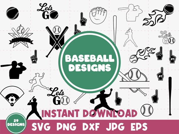 Baseball SVG Bundle Instant Download Sports Clip Art Cricut - Etsy