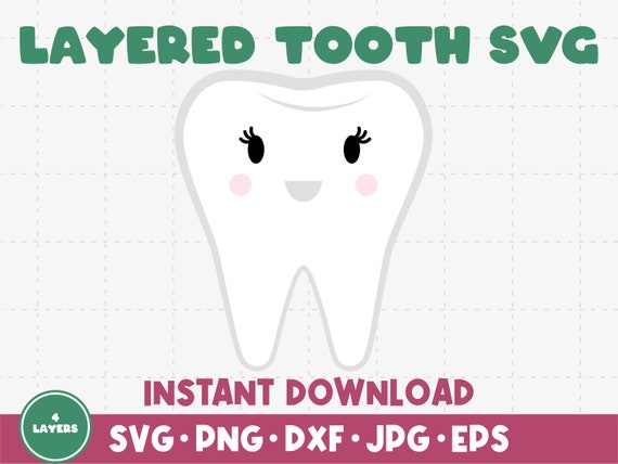 Layered SVG Tooth Smiling Tooth Clip Art Cute Teeth Vector - Etsy