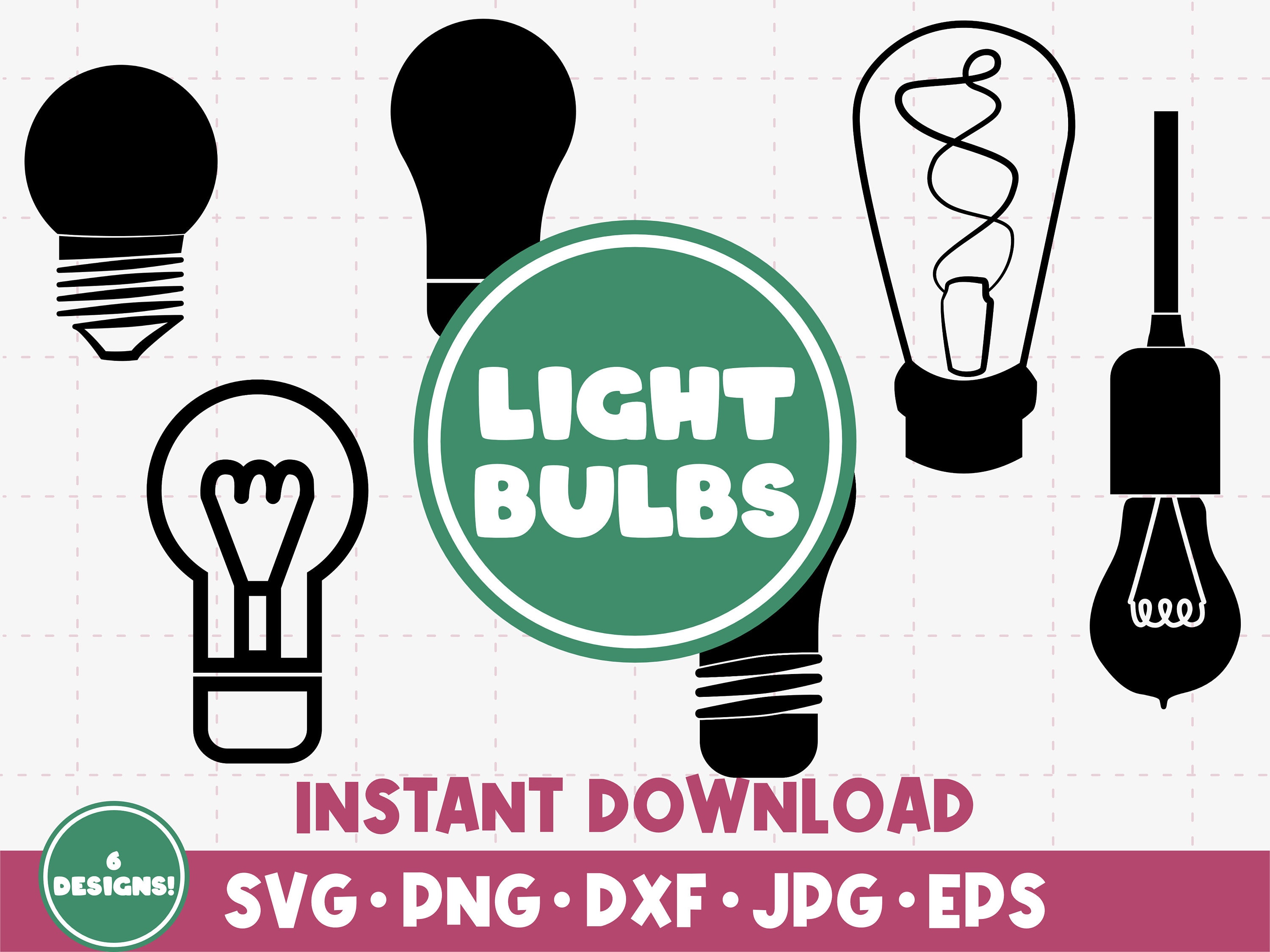 Light Bulb SVG, Lightbulb Vector Designs, Incandescent Bulb Cricut Cut ...