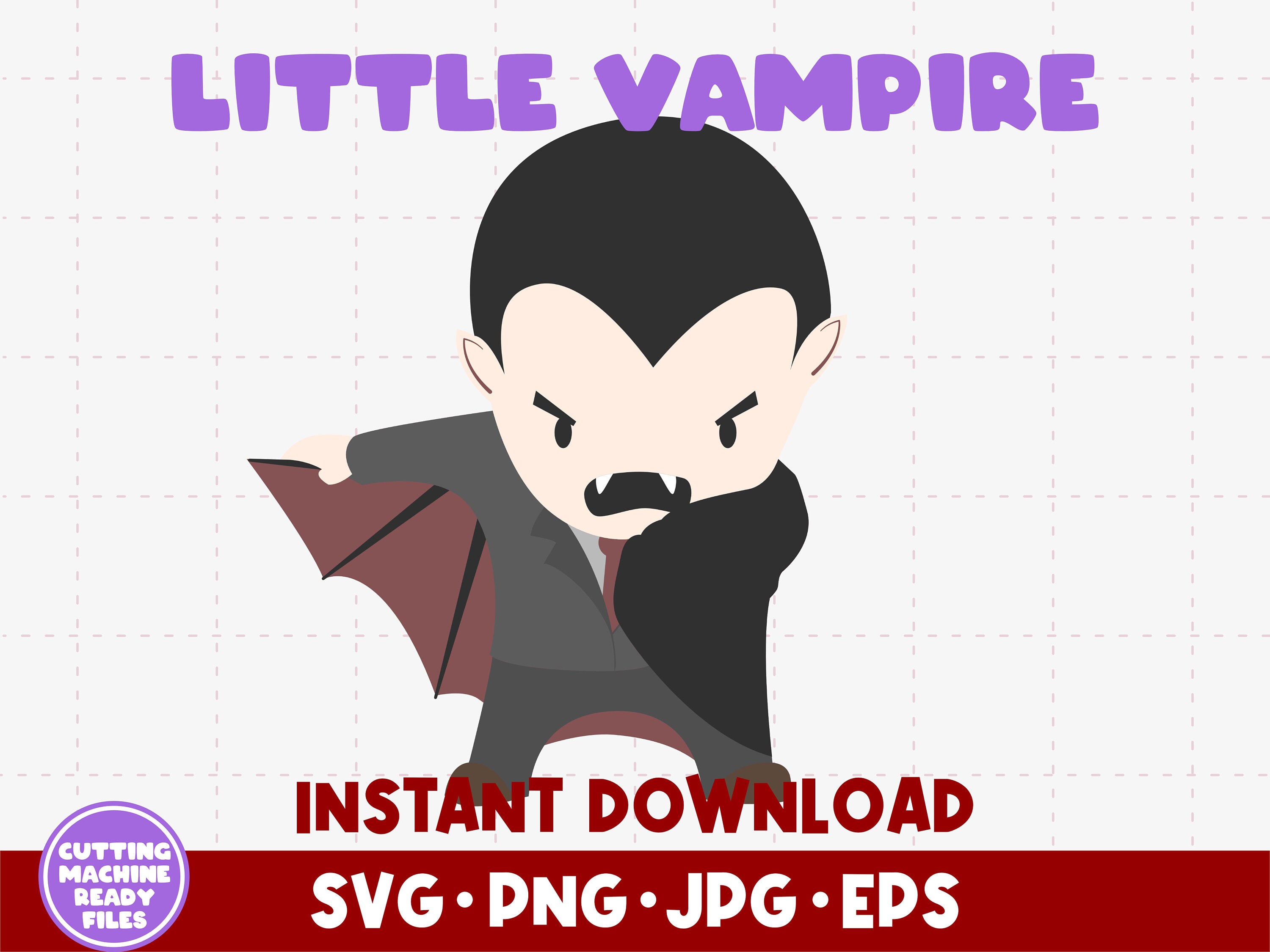Little Vampire SVG, Cute and Spooky Halloween Clipart, Small Dracula ...