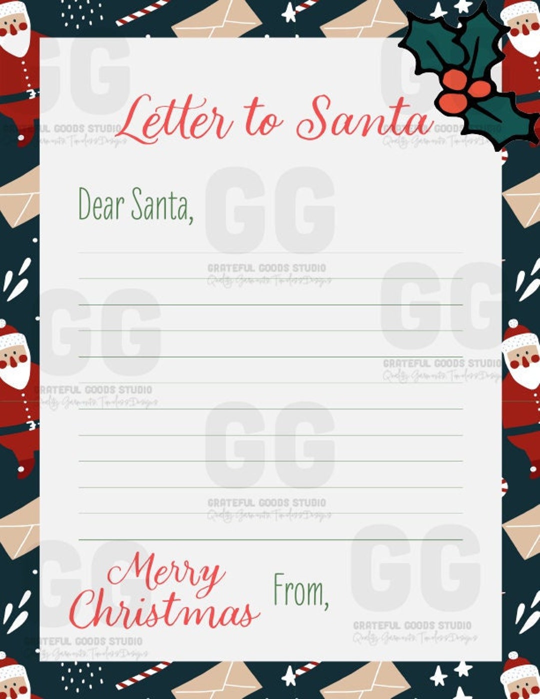 Letter to Santa Digital Download SVG & PDF HD 300dpi - Etsy