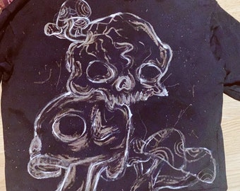Skeleton Bleach Paint Hoodie - Etsy