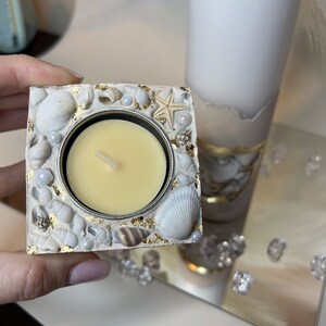 Designer Handmade Ivory 23K Gold Foil Concrete Elegant Candle| Candle ...