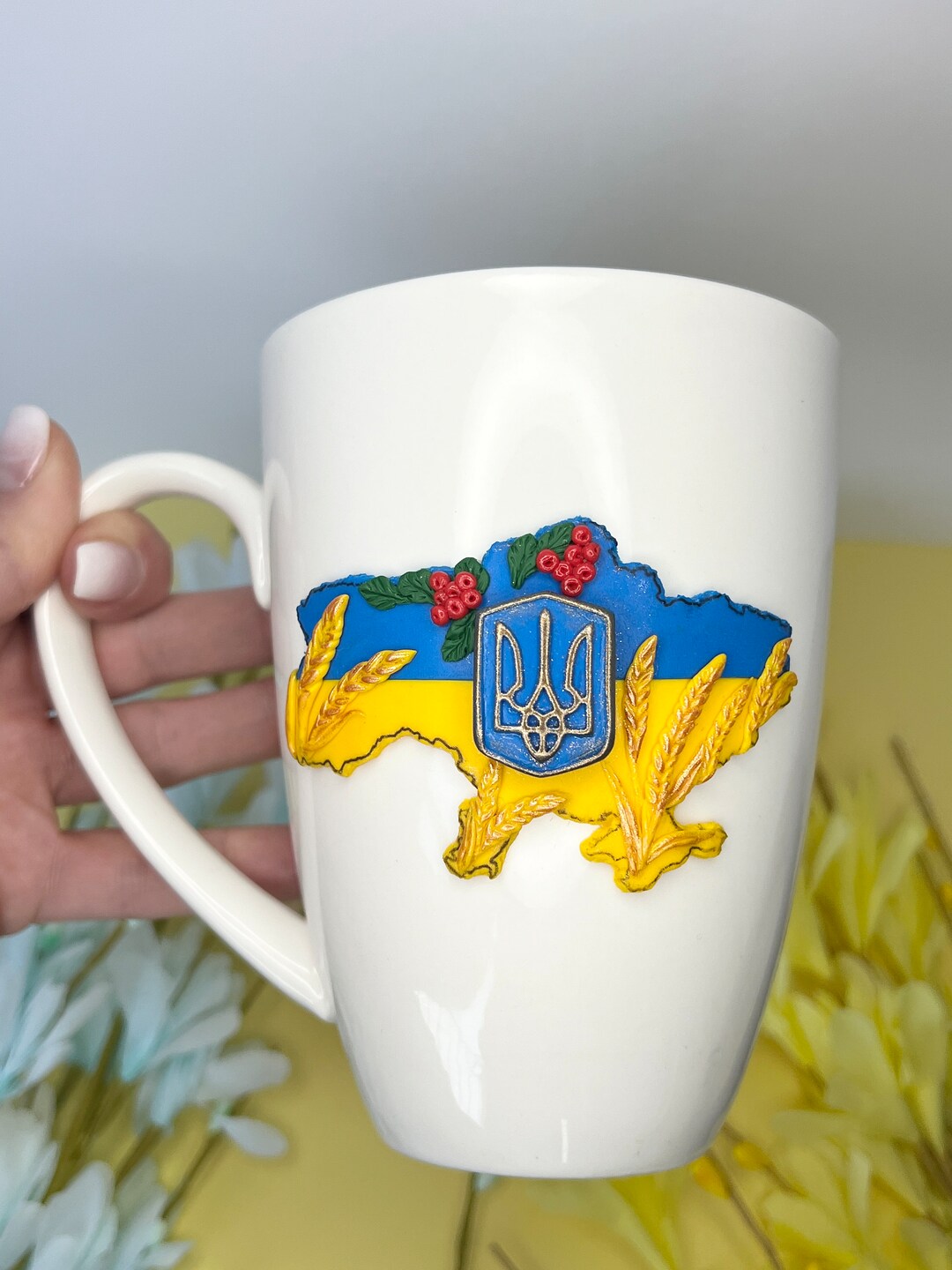Ukrainian Mug| Cup With Ukrainian Map| Handmade Mug| Coffee and Tea Mug ...