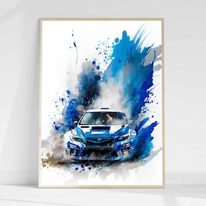Rally Car Print Watercolor Printable Instant Download Set of 3 Wall Art ...