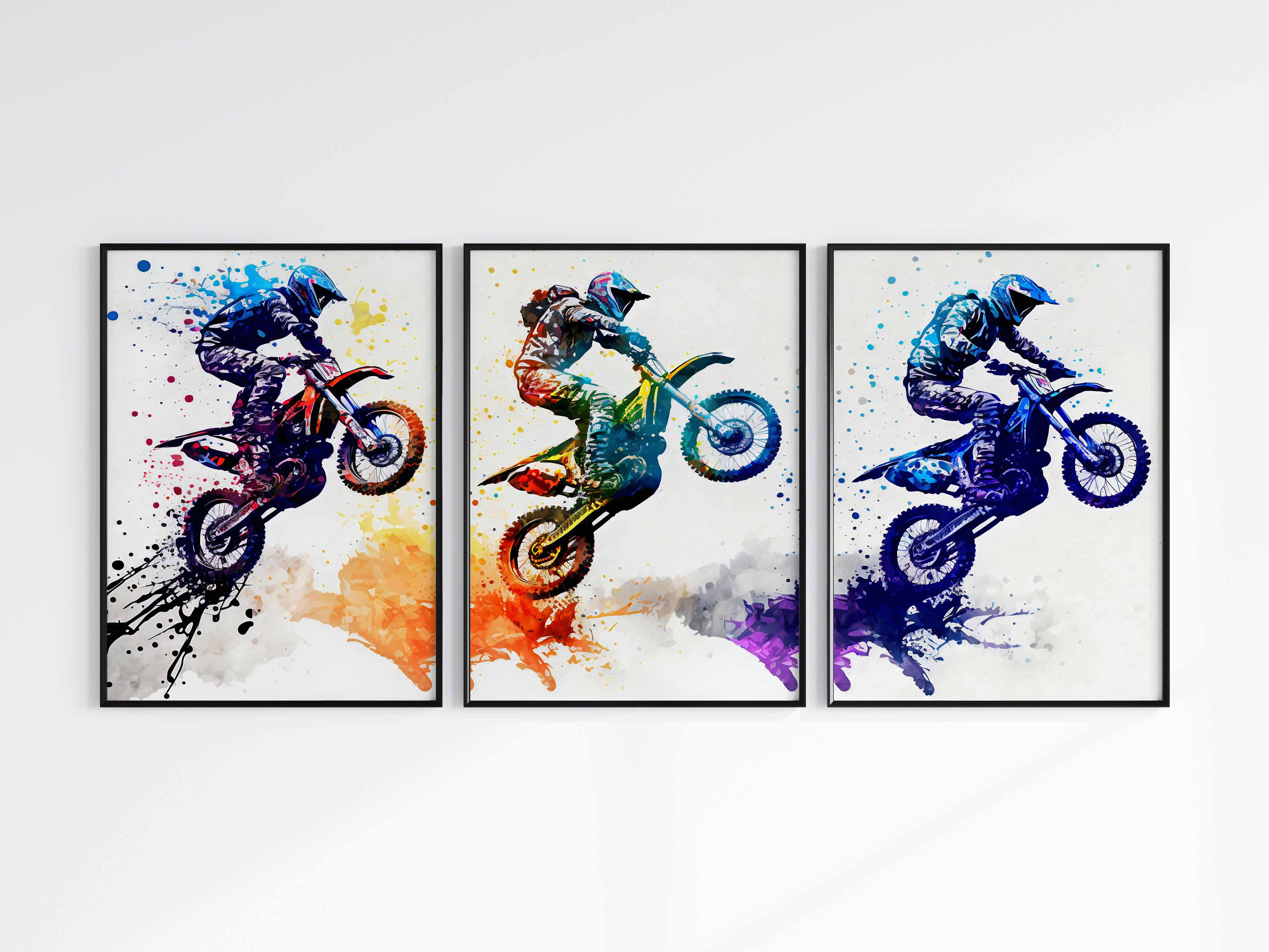 Motocross Print Watercolor Set of 3 Dirt Bike Printable - Etsy