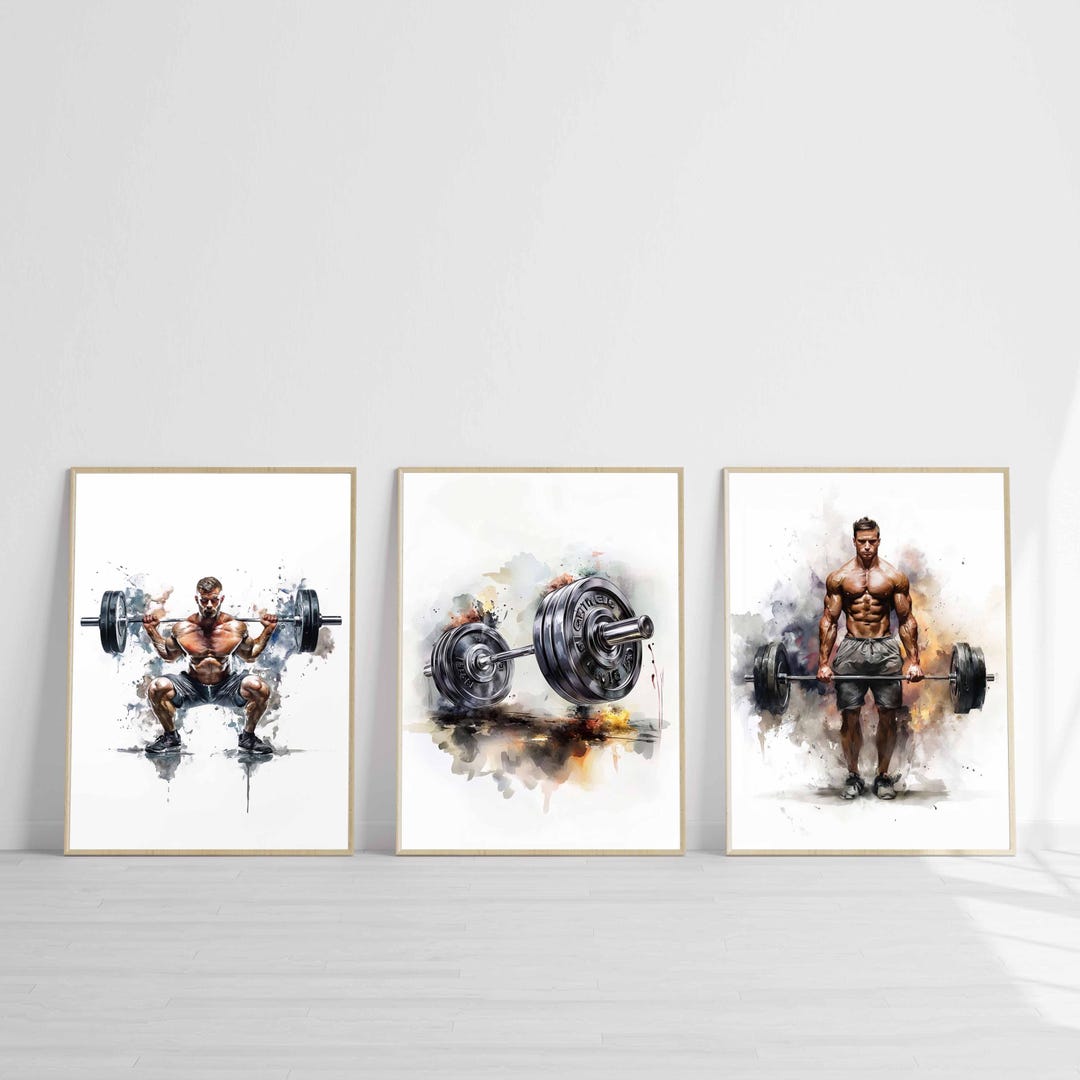Gym Wall Decor Workout Print Fitness Wall Art Gym Decoration Exercise Poster Body Building ...