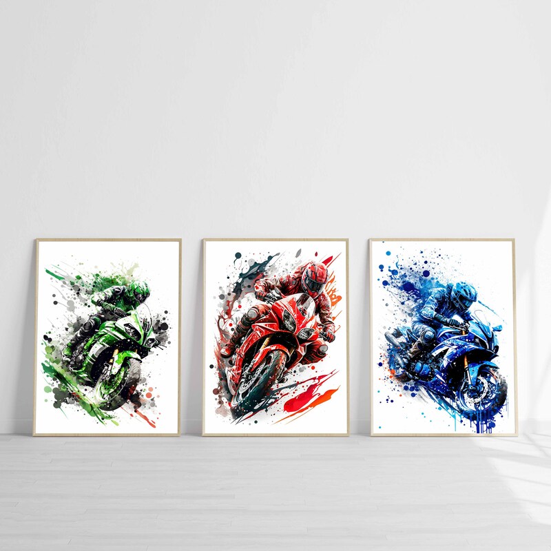 Motorcycle Poster - Etsy