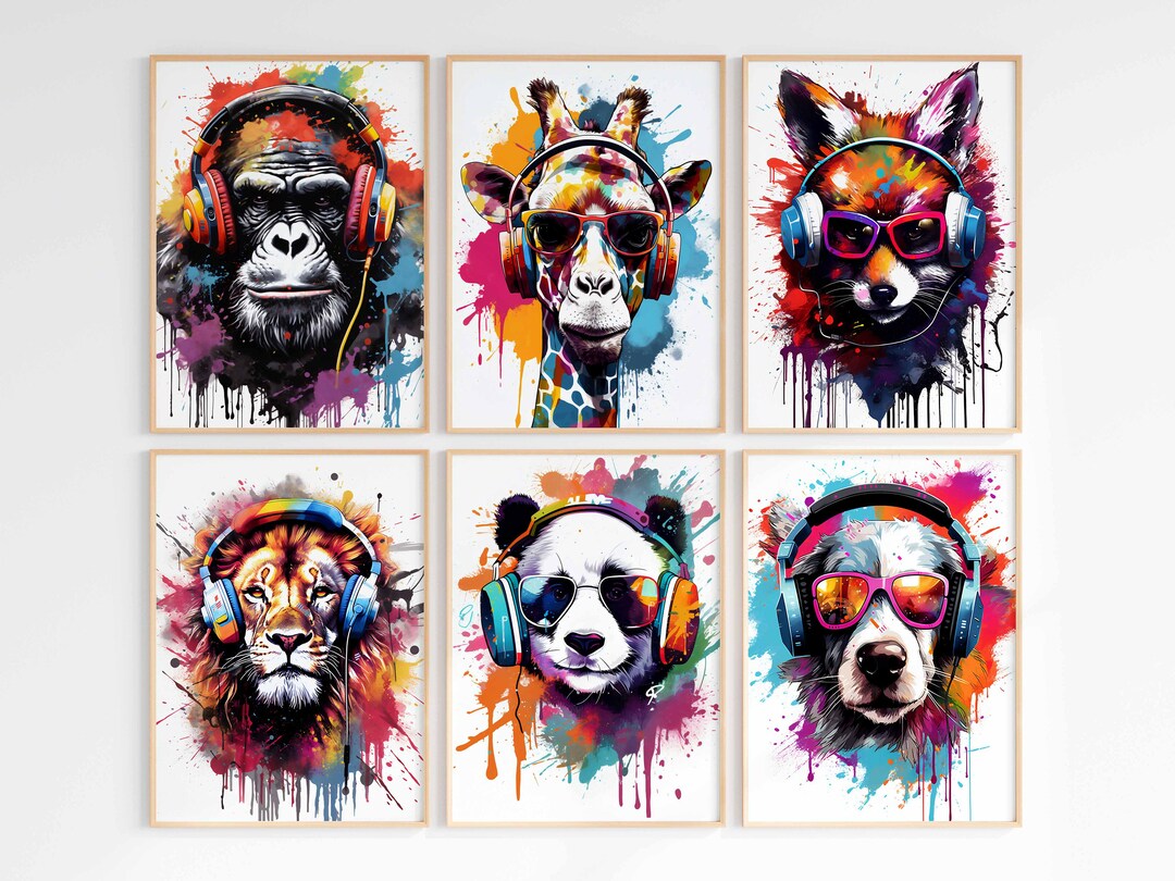 Gaming Prints Animal Gaming Poster Gamer Wall Art Teen Room Decor ...