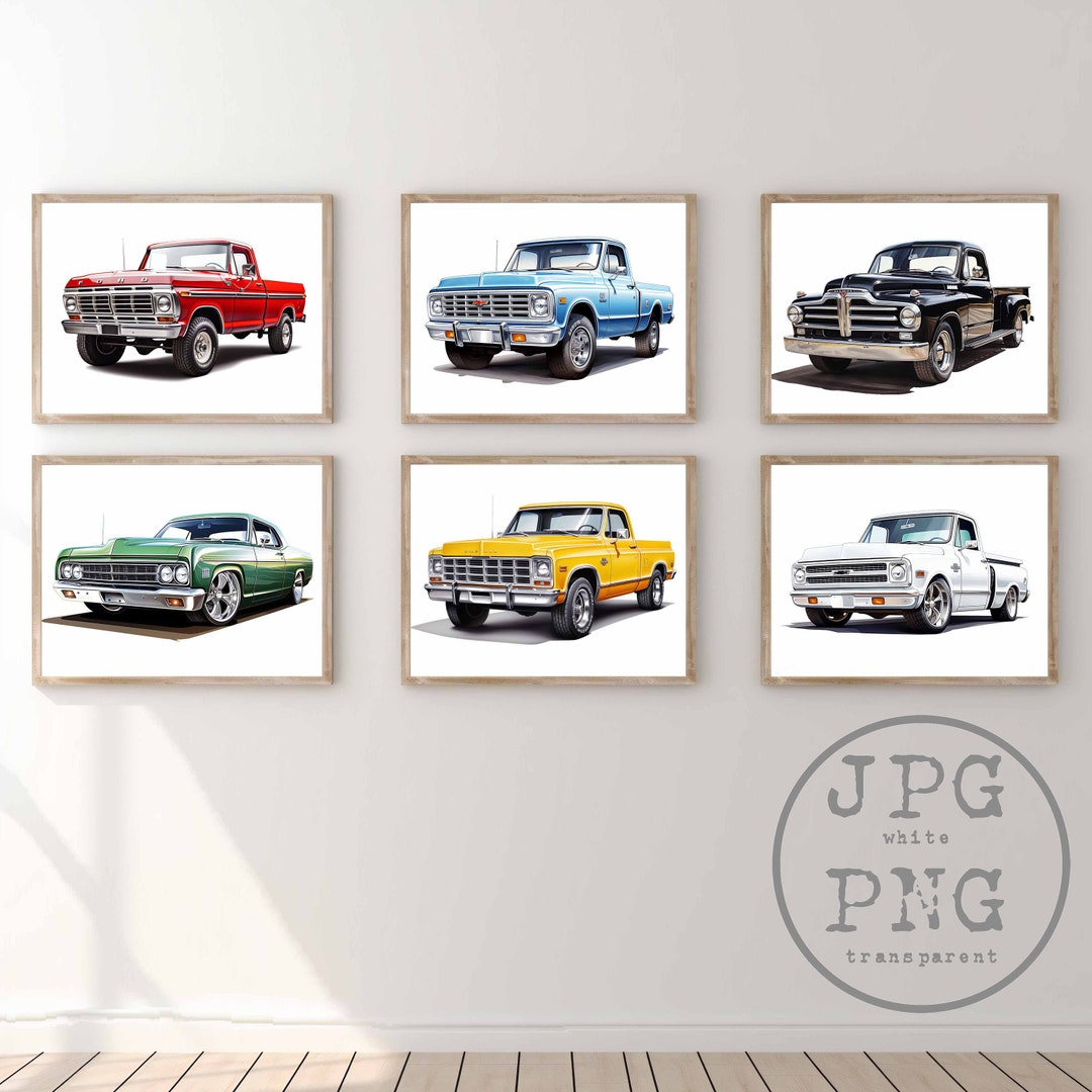 Classic Pickup Truck Prints Vintage Car Wall Art Classic Car Printable ...