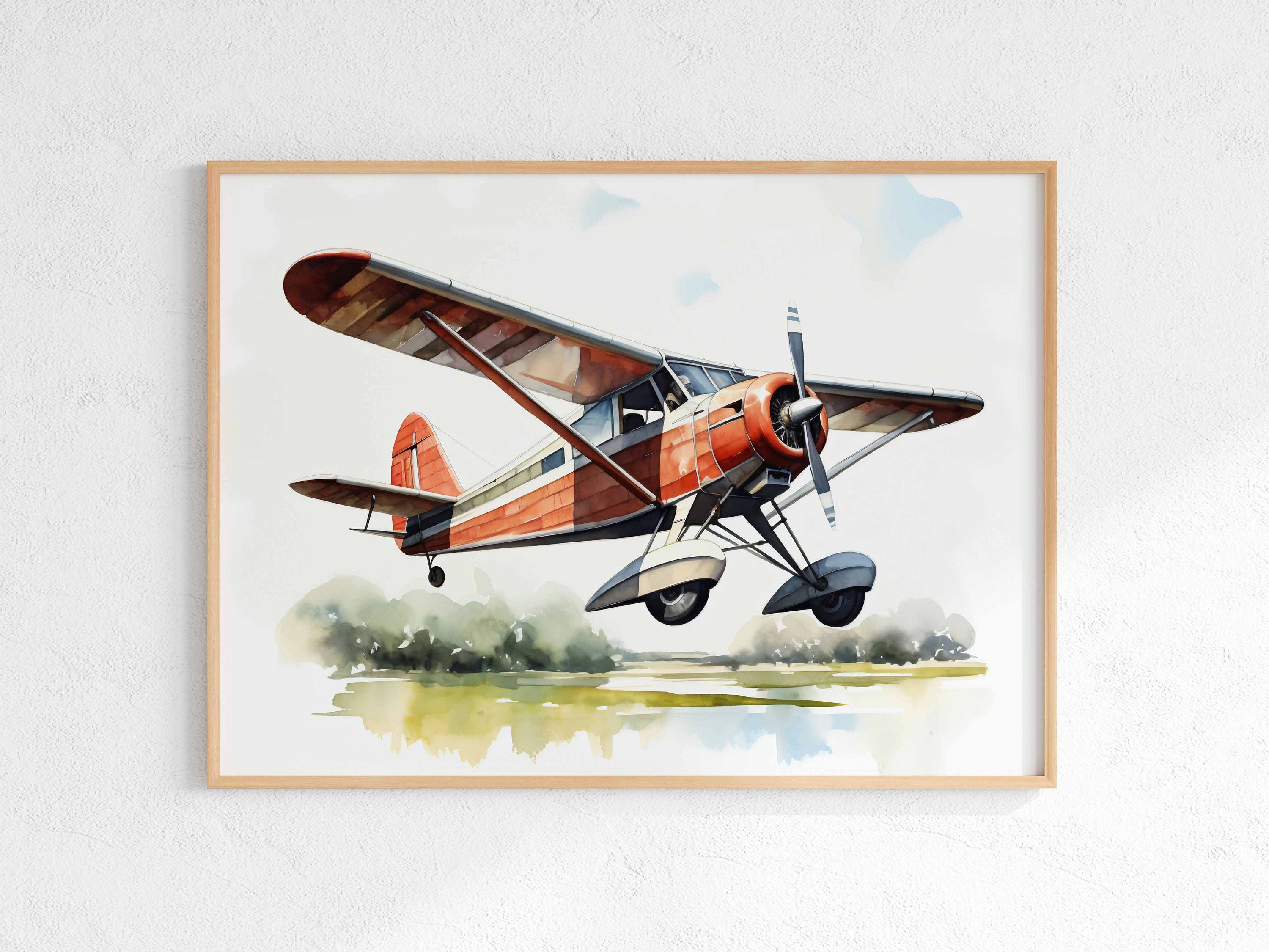 Airplane Print Plane Watercolor Aircraft Printable Airplane Wall Art ...