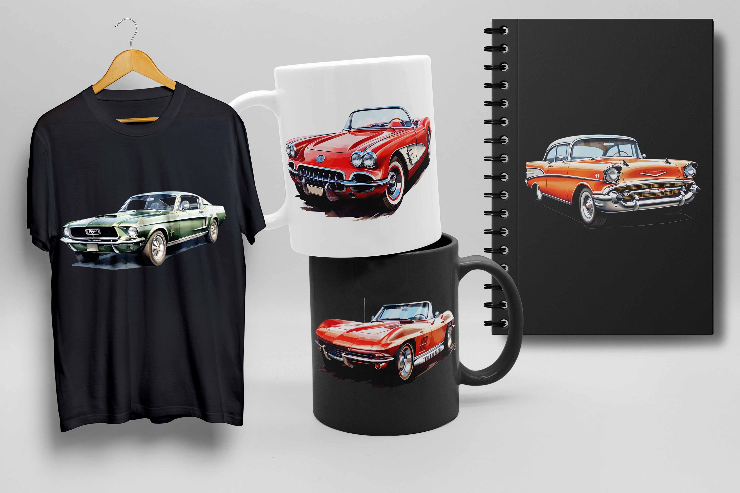 Classic Car Prints Vintage Car Printable Artwork 6 Muscle Car - Etsy