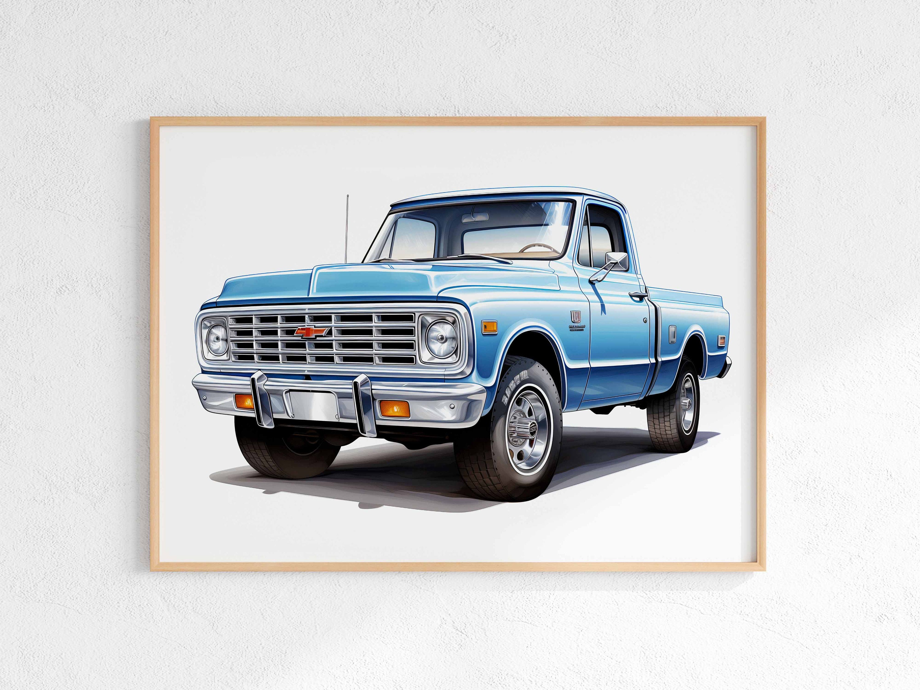 Classic Pickup Truck Prints Vintage Car Wall Art Classic Car Printable ...