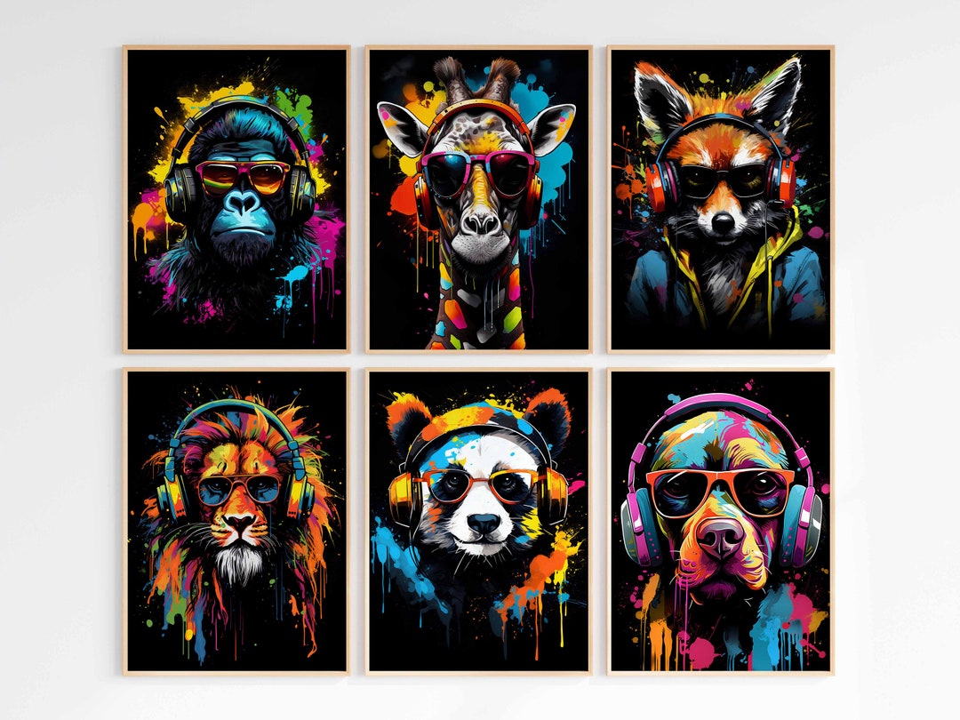 Gaming Prints Animal Gaming Poster Gamer Wall Art Teen Room Decor ...