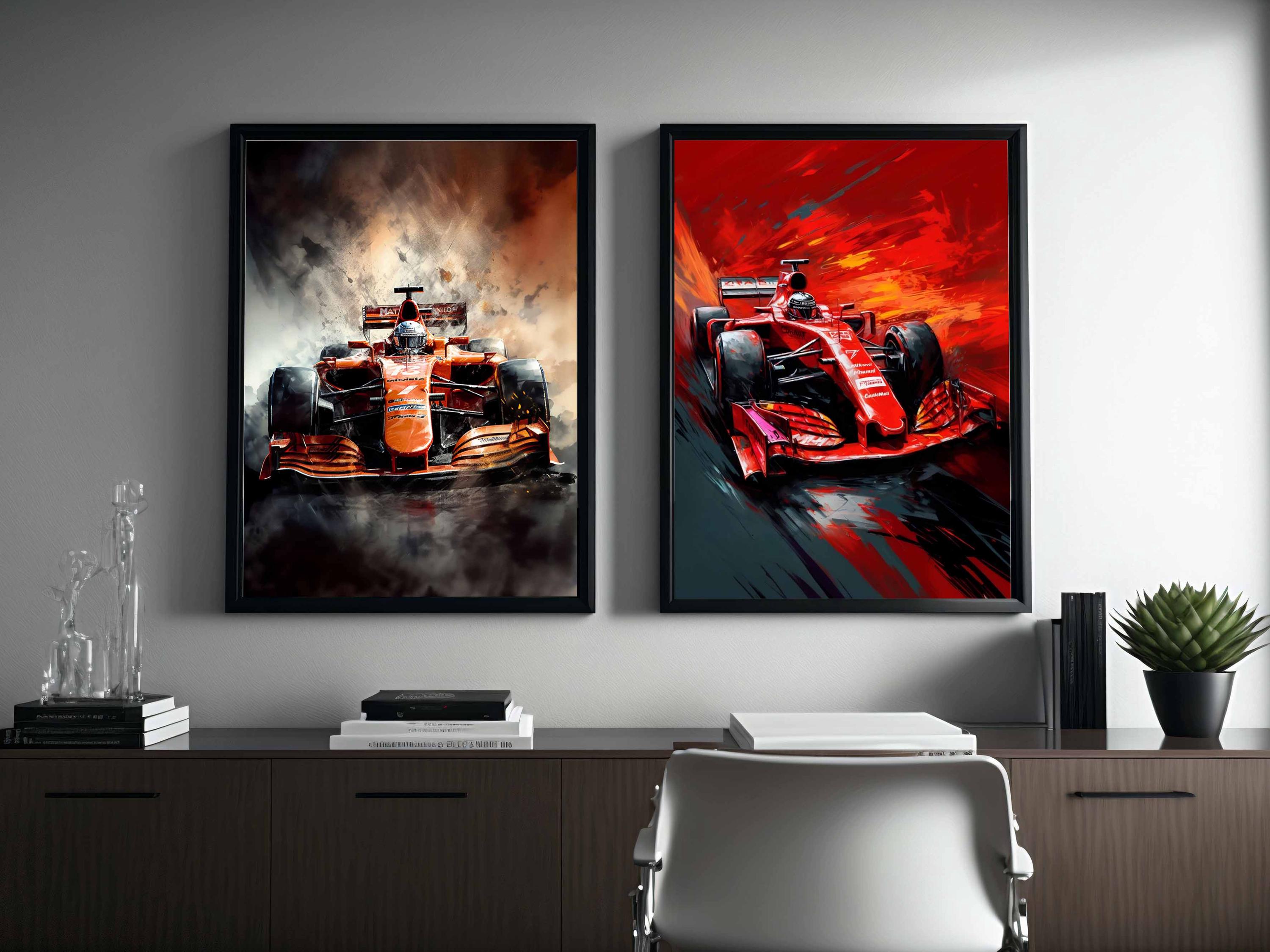 Formula 1 Print Set of 6 F1 Car Wall Art Digital Download Racing Car ...