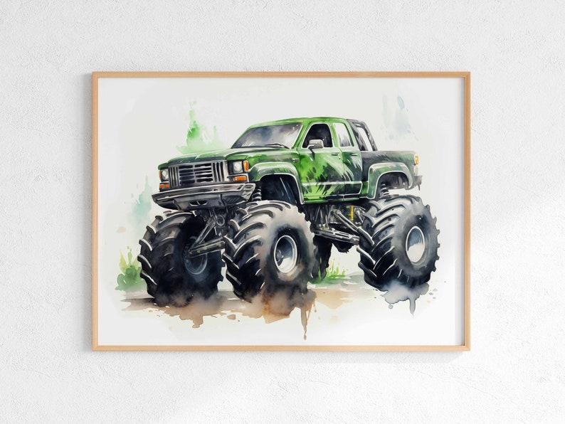 Monster Truck Print Monster Truck Poster Boys Room Decor Wall - Etsy
