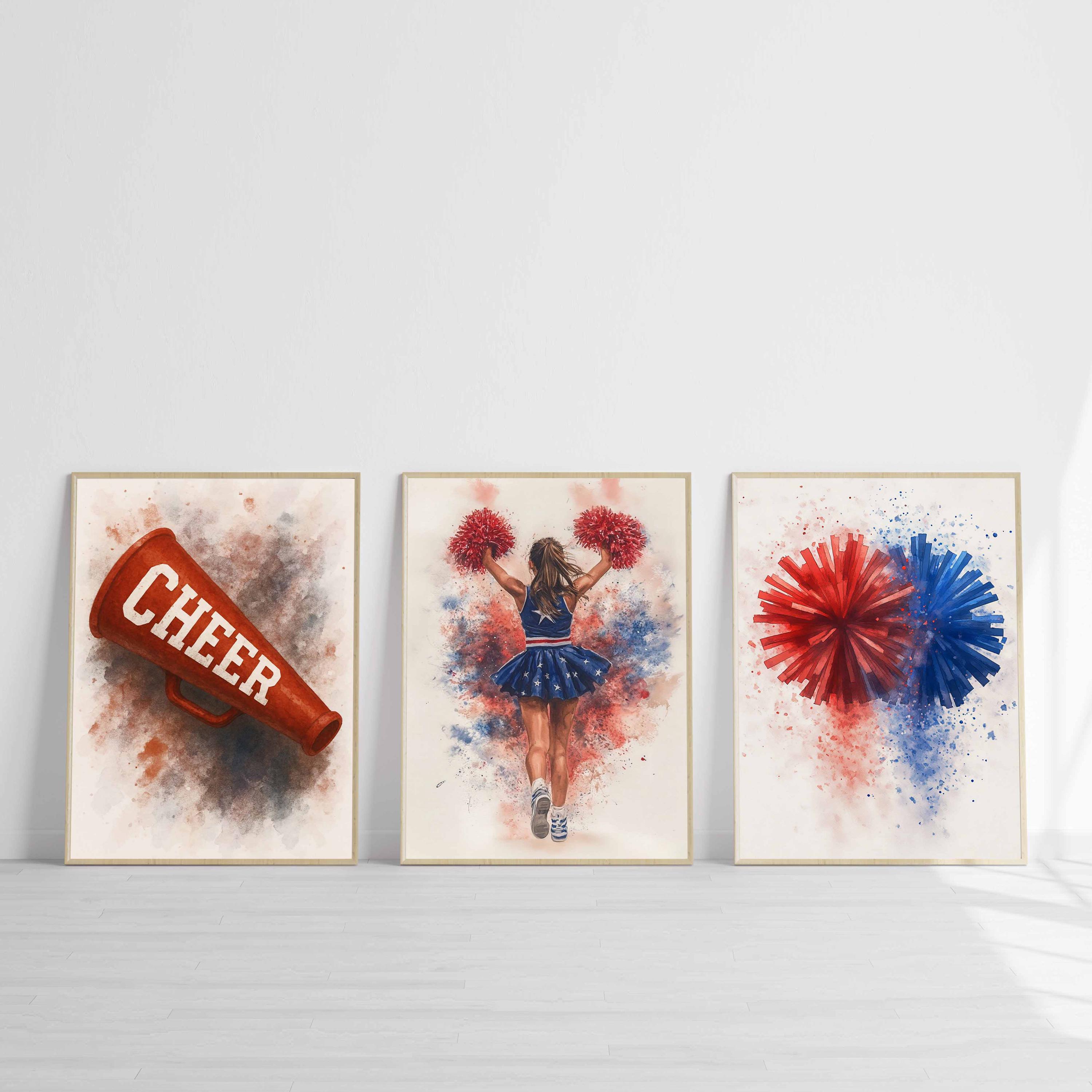 Cheerleading Prints Set of 3 Cheerleading Posters Cheerleader Gift ...