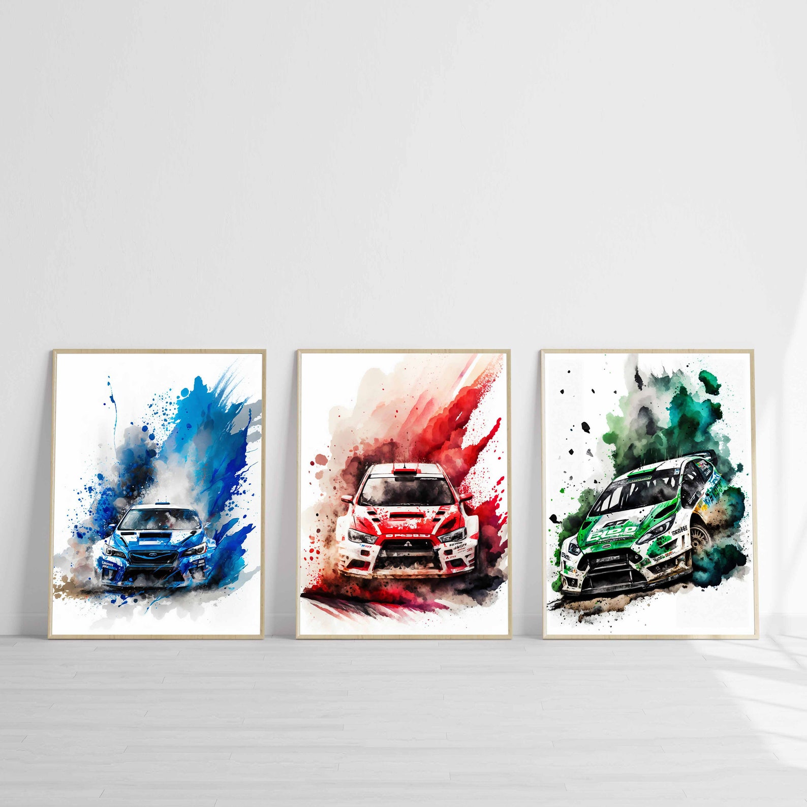Rally Car Print Watercolor Printable Instant Download Set of 3 Wall Art ...