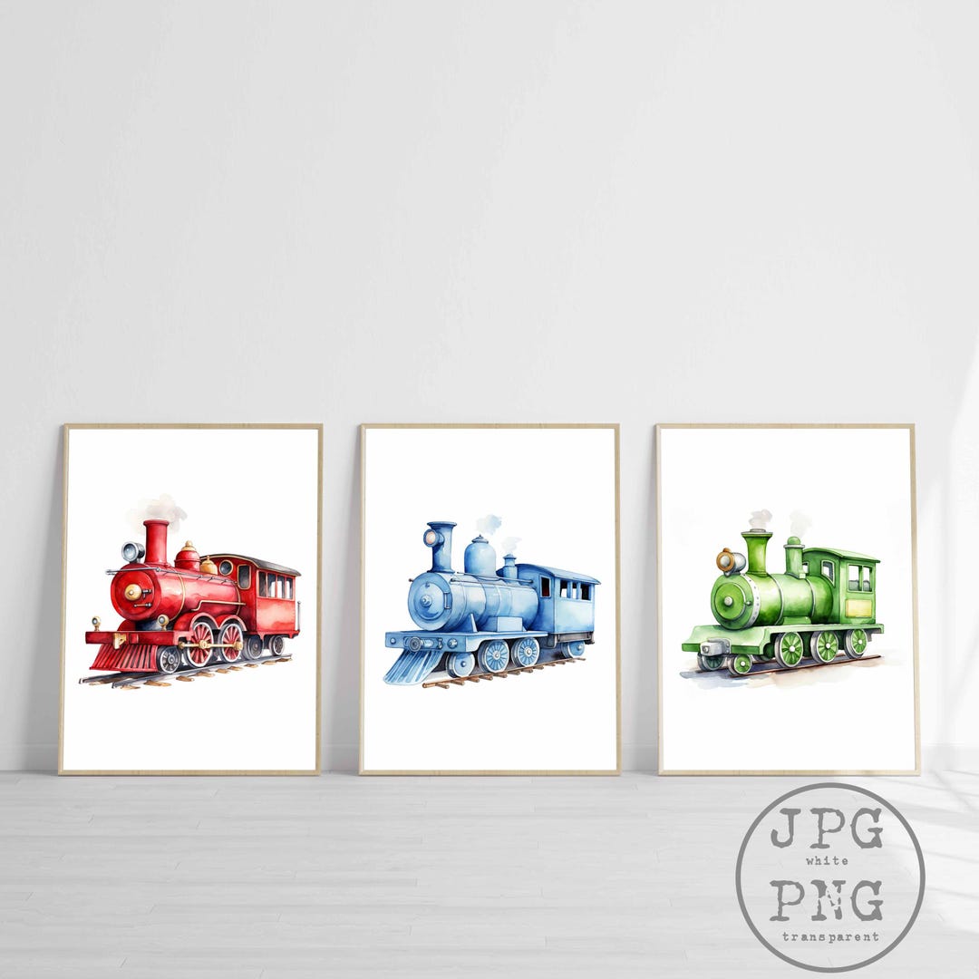 Train Sublimation Print Locomotive Clipart Printable Steam Train Wall ...