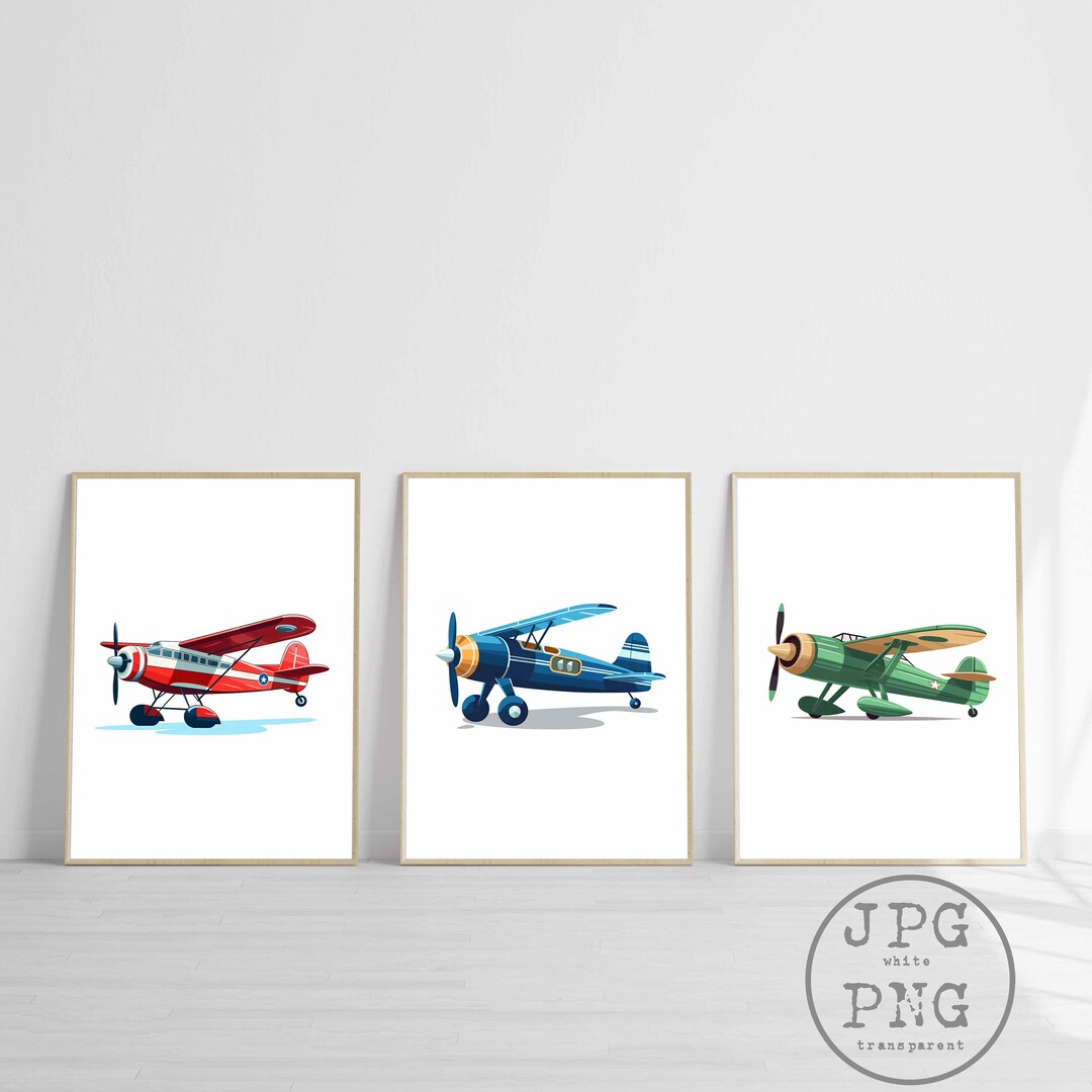Airplane Print Plane Printable Kids Boy Room Decor Aviation Nursery ...