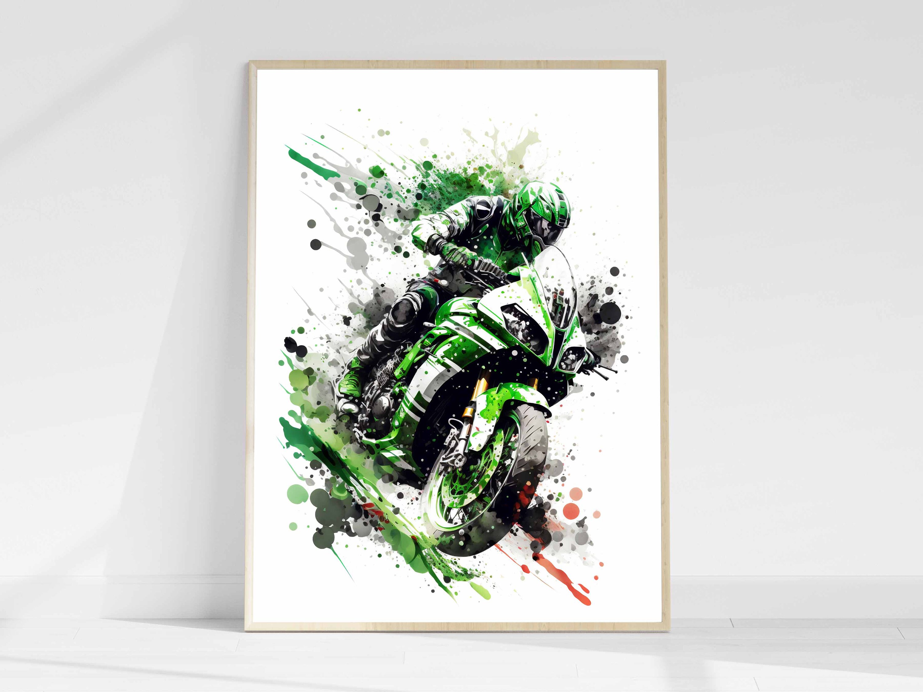 Motorbike Prints Set of 3 Motorcycle Wall Art Boys Bedroom Decor ...