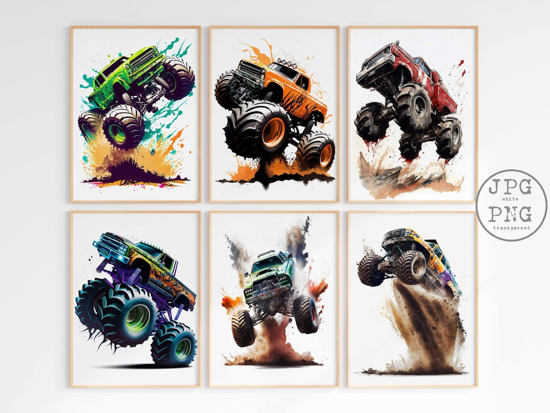 Monster Truck Print Monster Truck Poster Boy Room Decor Wall Art ...