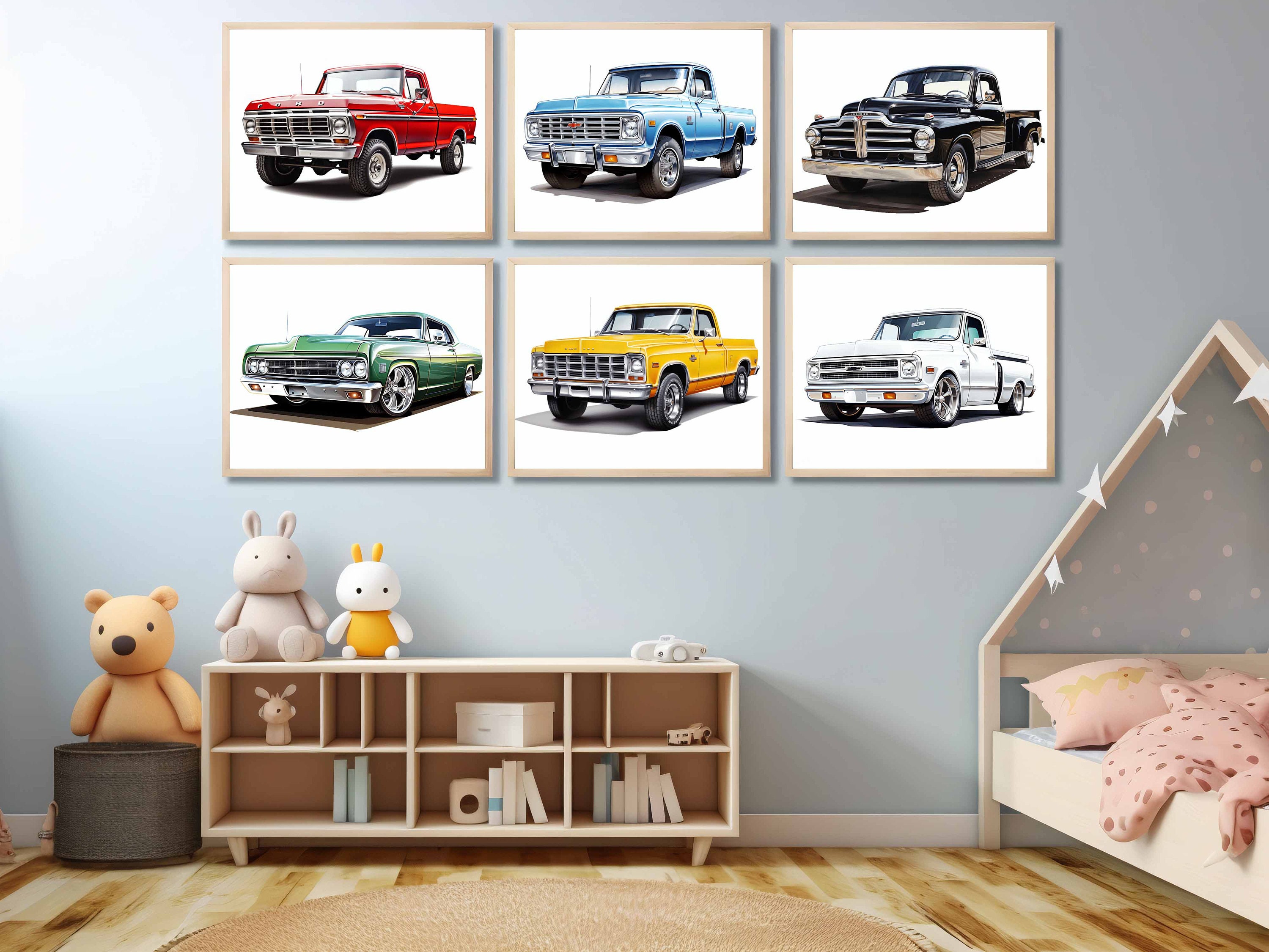Classic Pickup Truck Prints Vintage Car Wall Art Classic Car Printable ...