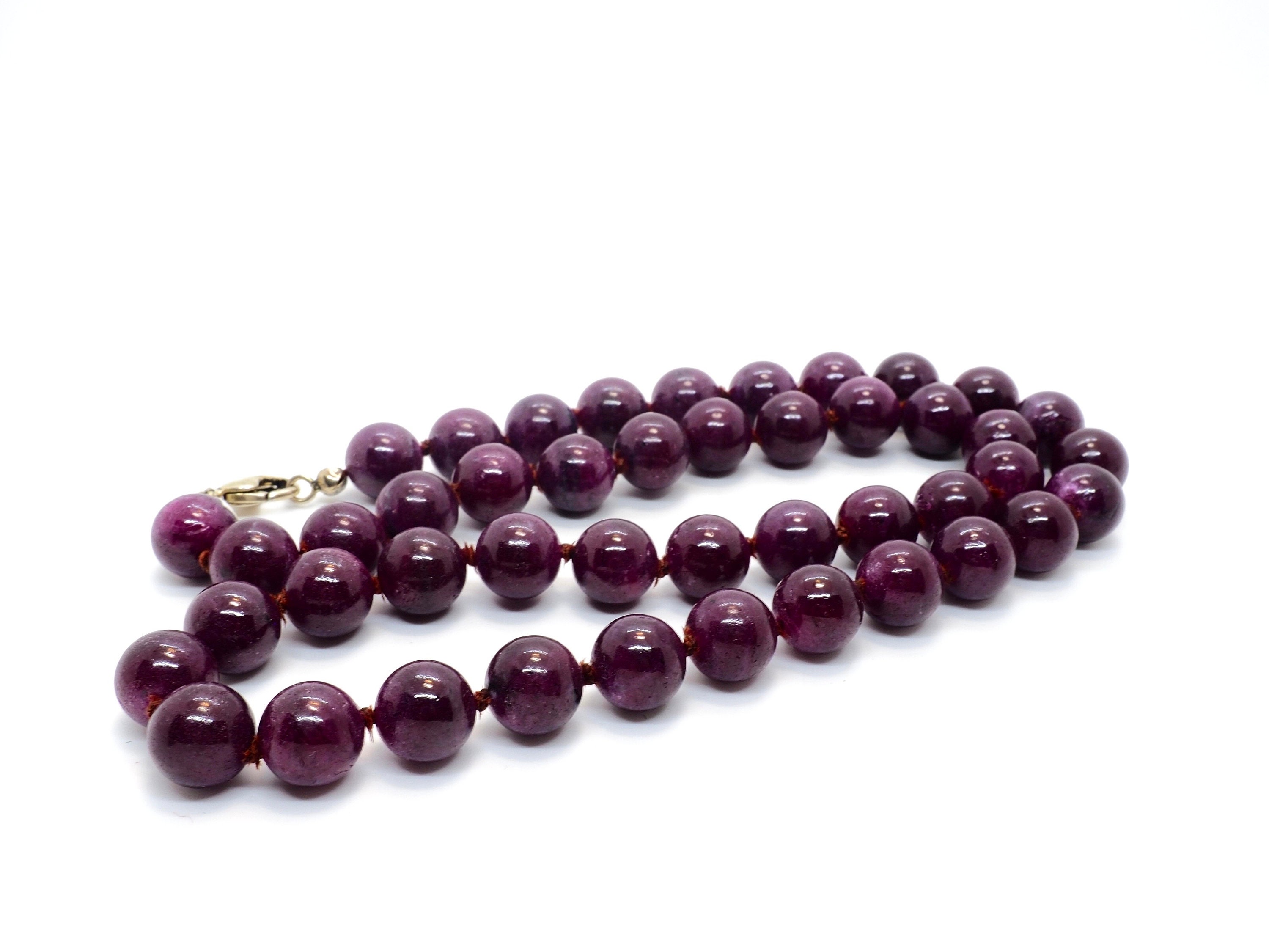 Ruby Pearl Necklace, Natural Ruby, Genuine Natural Ruby Gemstone Beads ...