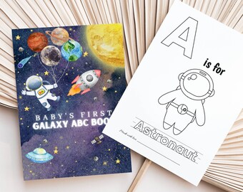 Galaxy Alphabet Coloring - Etsy