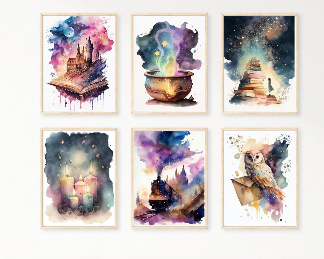 Wizard Nursery Set of 6 Wizard Wall Decor Wizard Poster Wizarding ...
