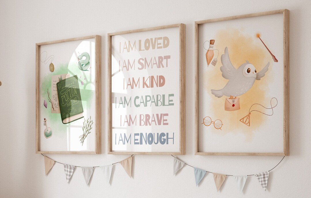 Potter Nursery, Wizard Wall Decor, Wizard Poster, Wizarding Nursery ...