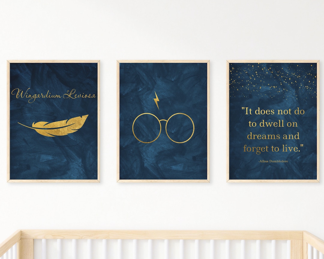 Wizard Nursery Set of 3 Wizard Wall Decor Wizard Poster Wizarding ...