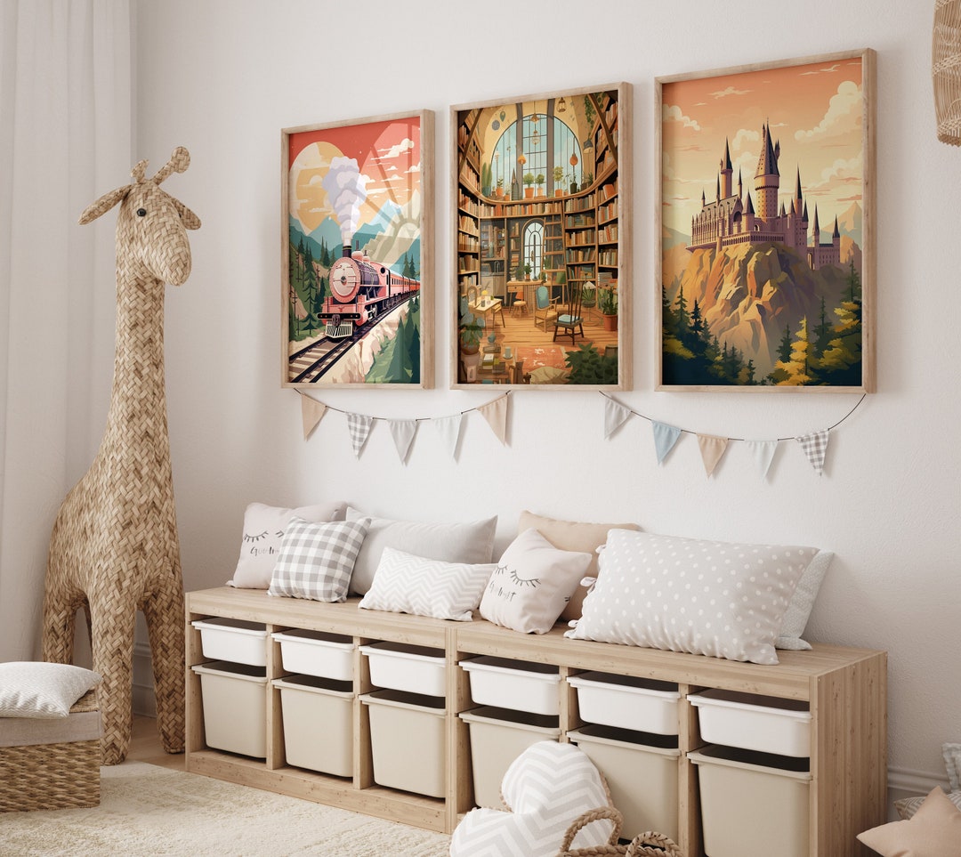 Wizard Nursery Set of 6 Wizard Wall Decor Wizard Poster Wizarding ...
