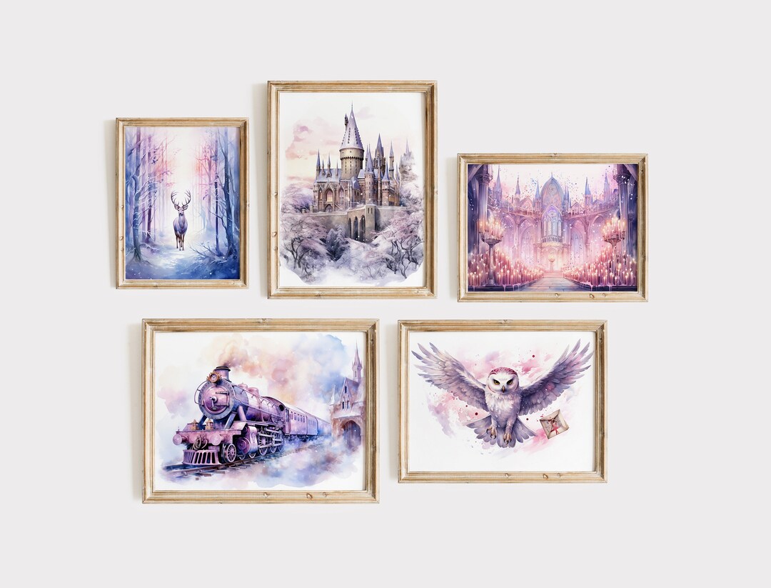 Christmas Decor Set of 5 Wizard Nursery Wizard Wall Art Wizard Poster ...