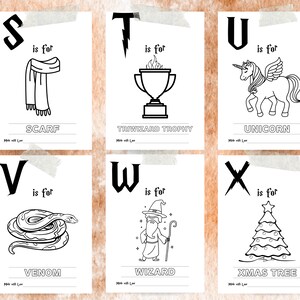 ABC Book Baby Shower Game Wizard School Alphabet Coloring Book Baby's ...