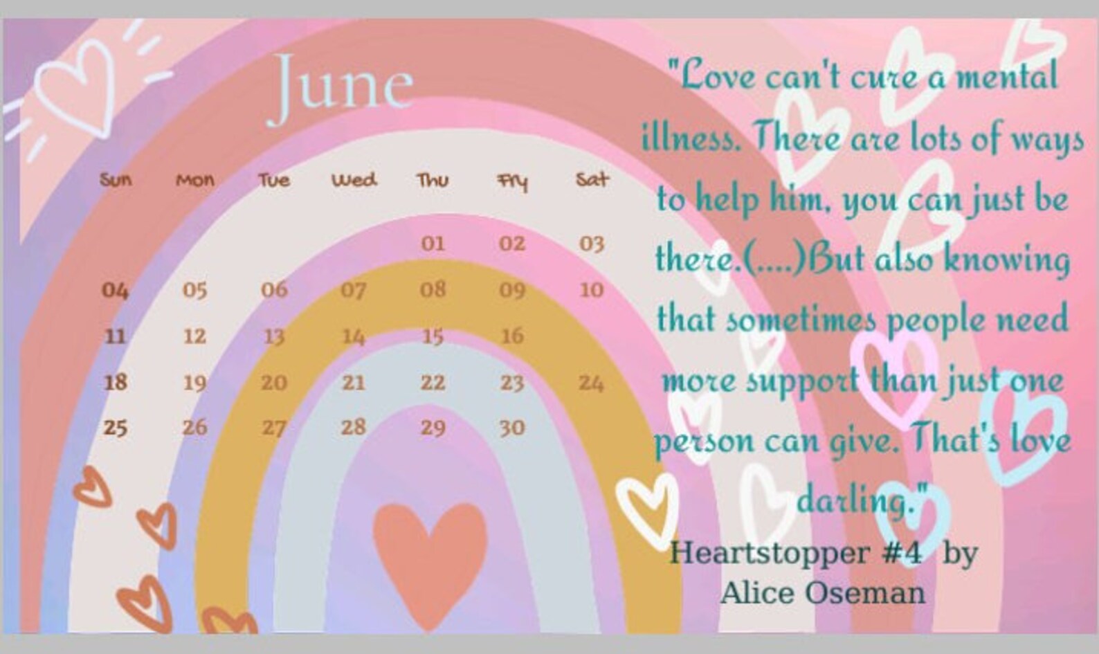 2023 Printable Calendar With Book Quote / Monthly Calendar/ Horizontal ...