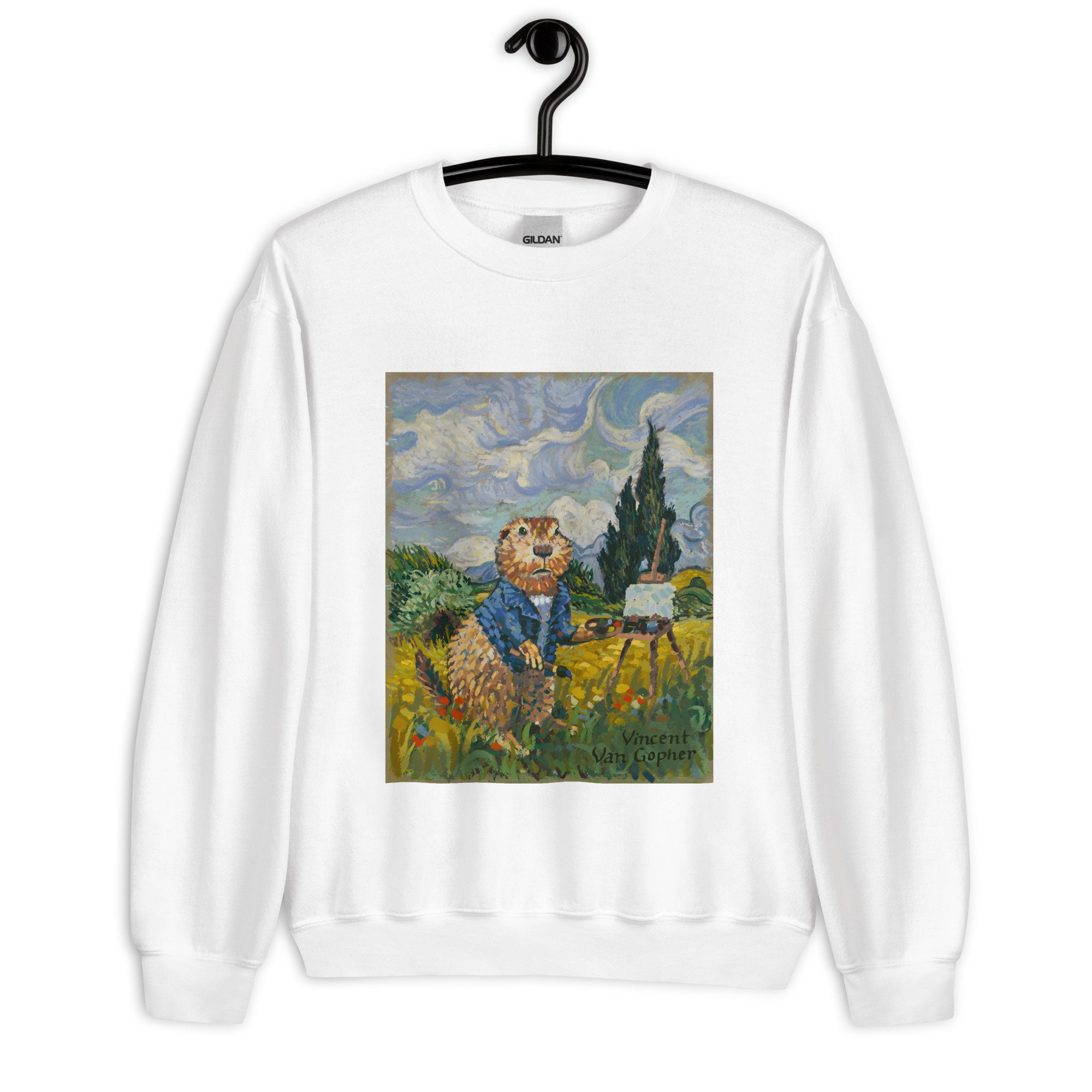 Sweatshirt Art History Vincent Van Gogh Funny Artist Animal Painting ...